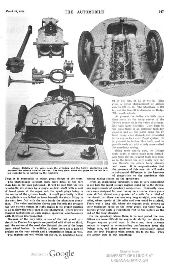 Delage Cars Make Strong Team - The Automobile - 23 March 1916 - Motor ...